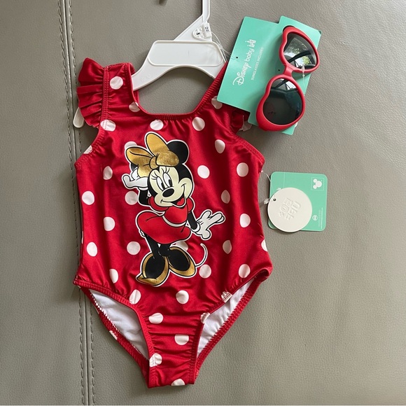 Disney | Swim | Disney Minnie Mouse Red And White Kids Swimwear Size 2 ...
